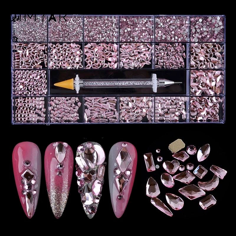 Rhinestone | #14 PINK PURPLE | Box of 24 shapes – Lucky Nail Supply